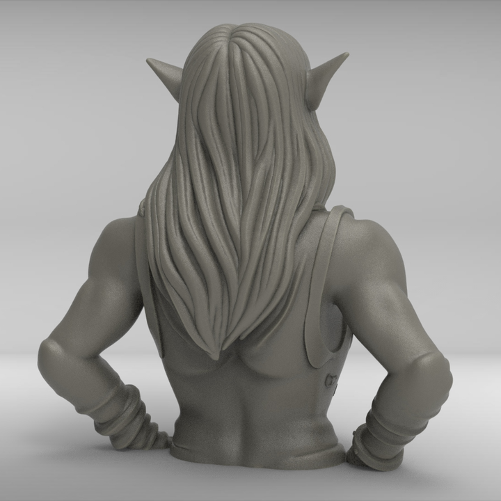 3D Printable female Orc Warrior Bust 100mm – 3D Printable Model by PrintPleasure